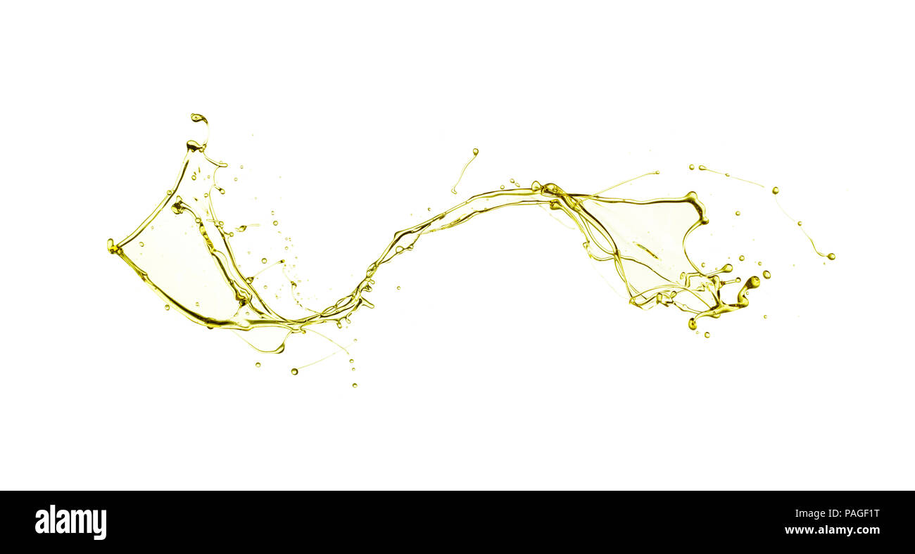 olive oil splashing isolated on white background Stock Photo - Alamy