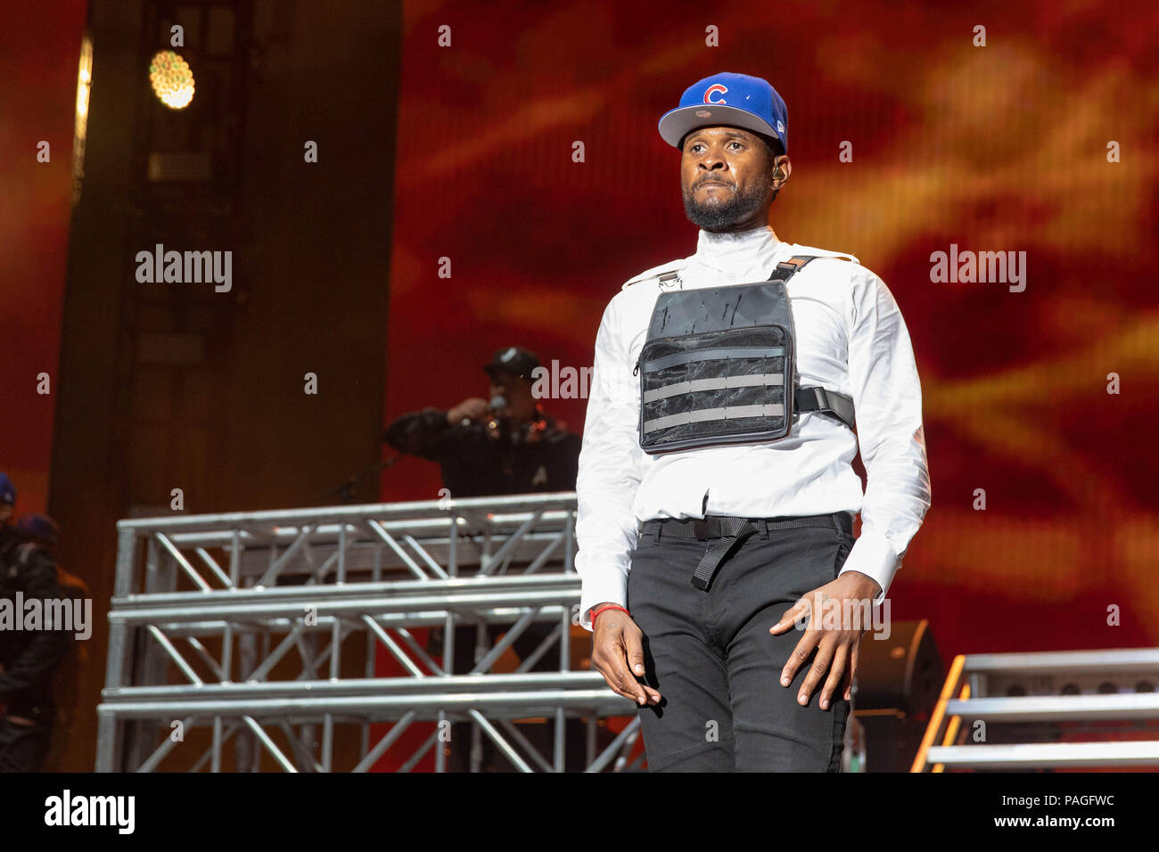 Chicago, Illinois, USA. 21st July, 2018. Singer USHER (USHER RAYMOND IV ...