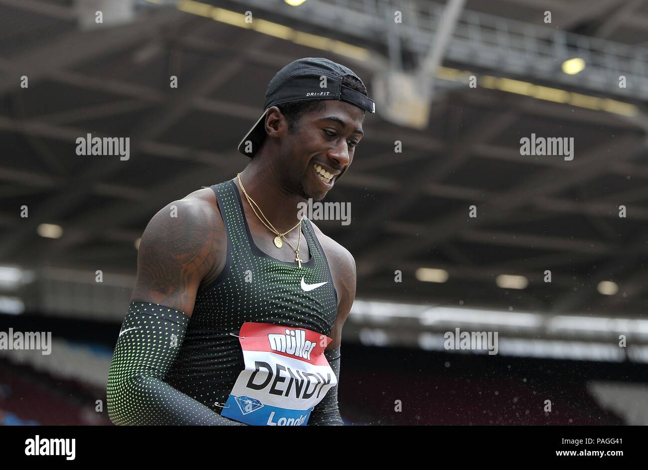 London, UK. 22nd July, 2018. Marquis Dendy (USA) in the mens long jump ...