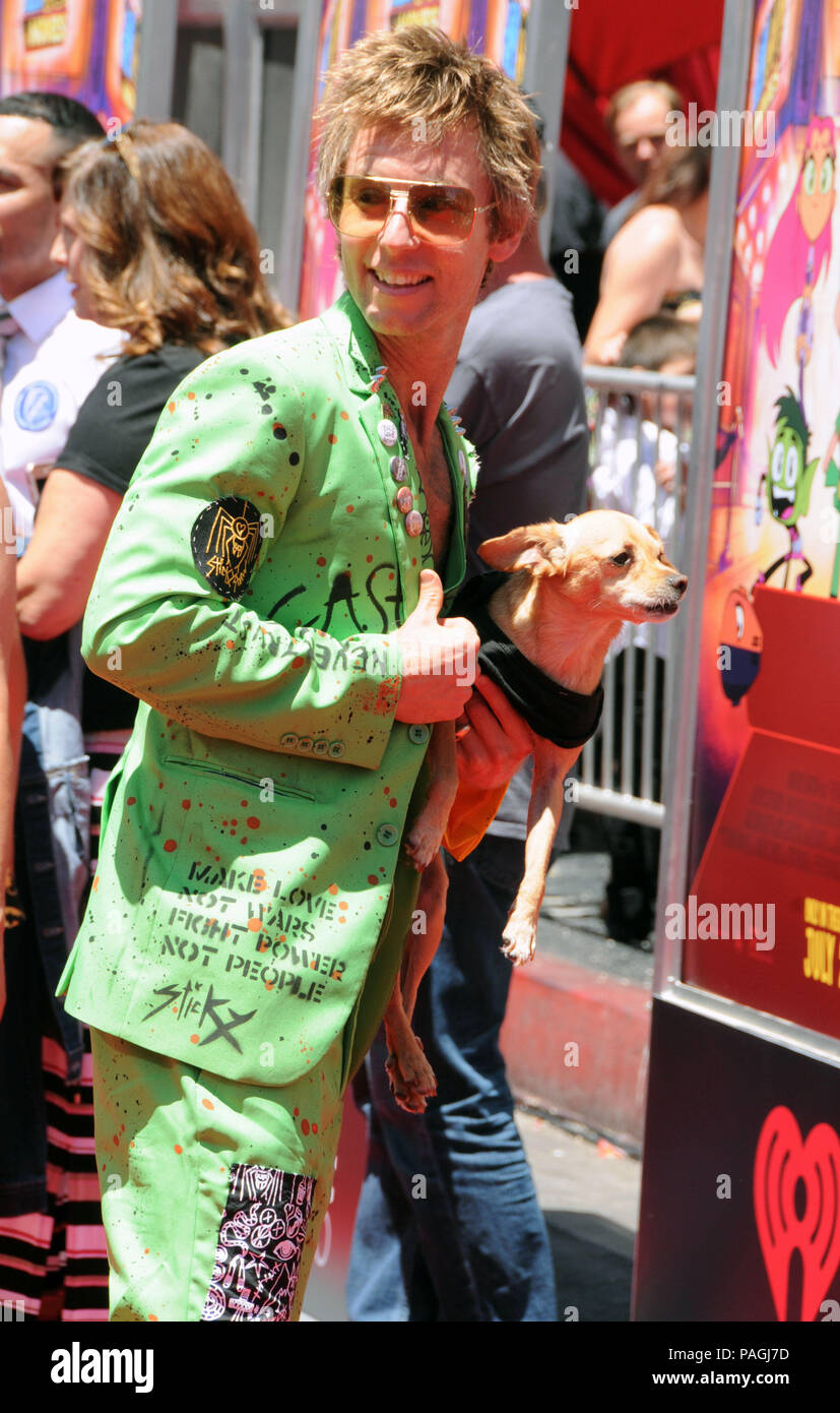 HOLLYWOOD, CA - JULY 22: Singer/actor Greg Cipes and his dog Wingman G ...