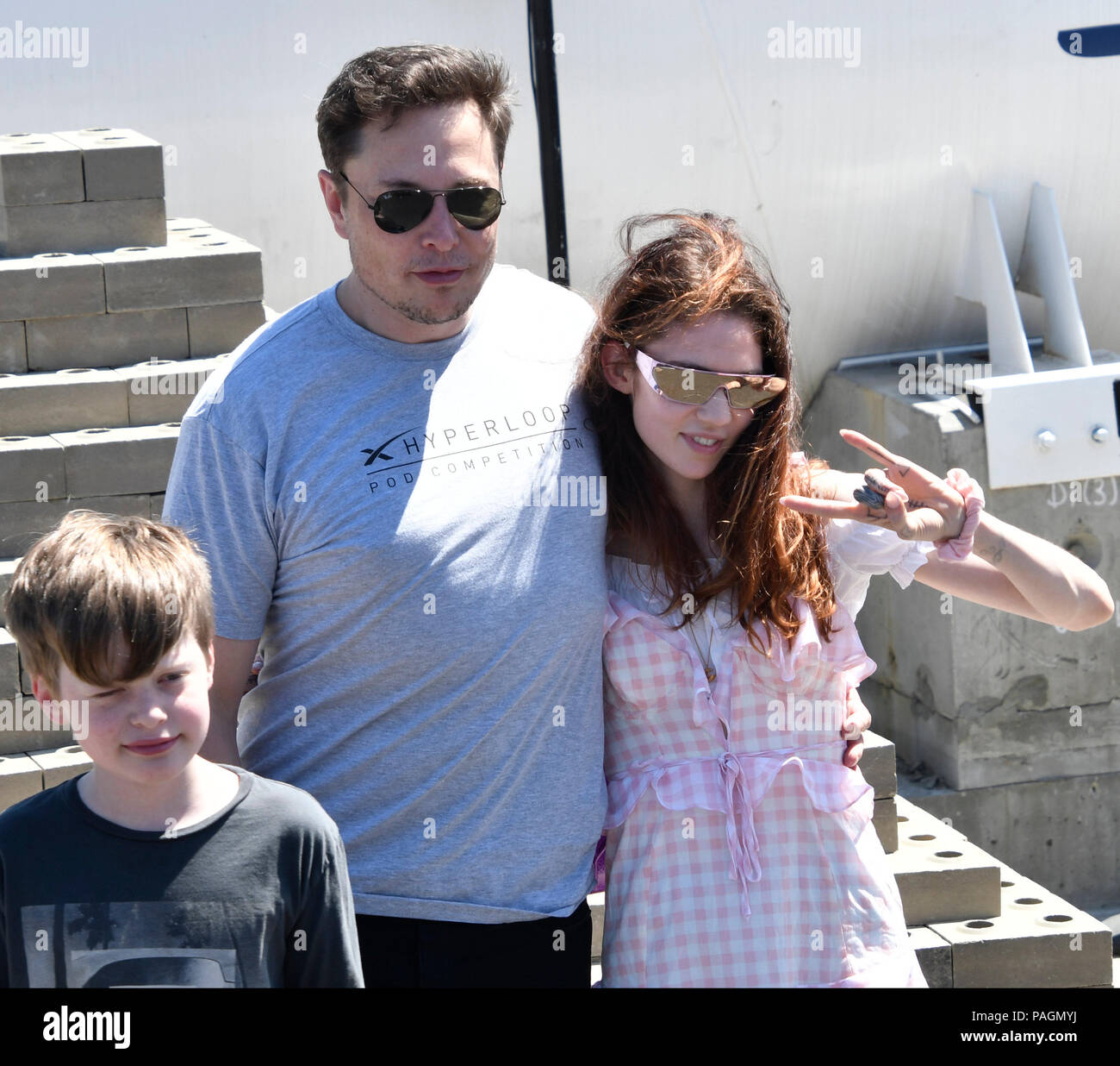 7--22-18. Hawthorne, CA. SpaceX CEO Elon Musk with his new girlfriend ...