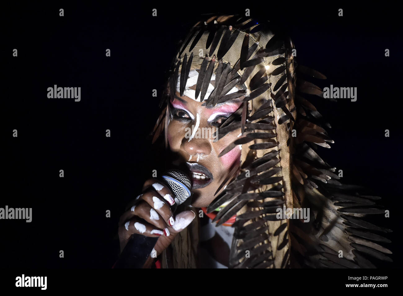 Ostrava, Czech Republic. 21st July, 2018. Jamaican singer Grace Jones ...