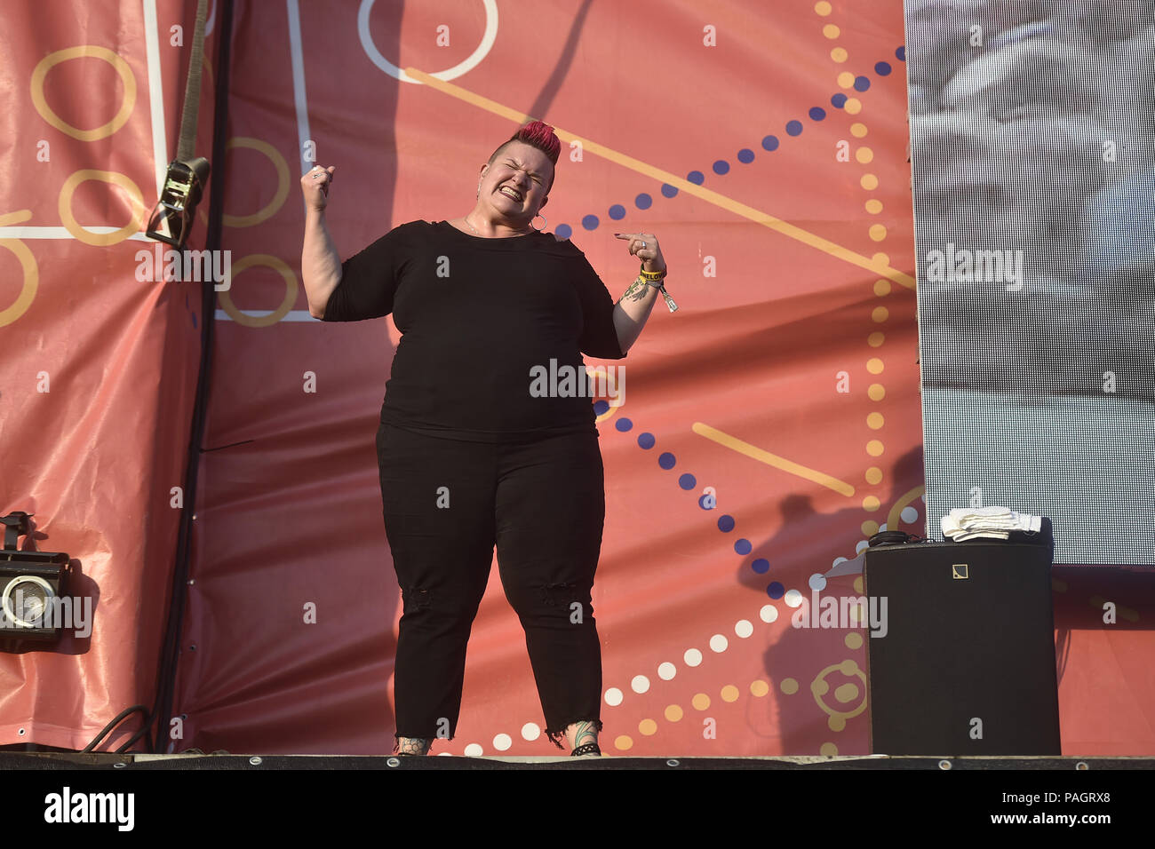 Ostrava, Czech Republic. 20th July, 2018. US sign language interpreter specializing in the ...