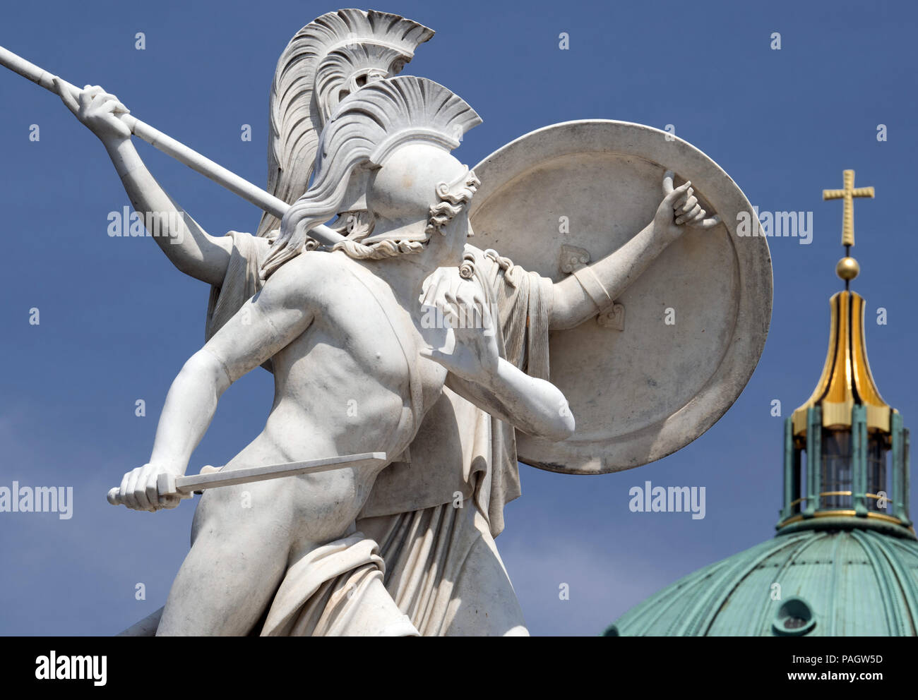 Berlin, Germany. 20th July, 2018. The Berlin Cathedral towers behind ...