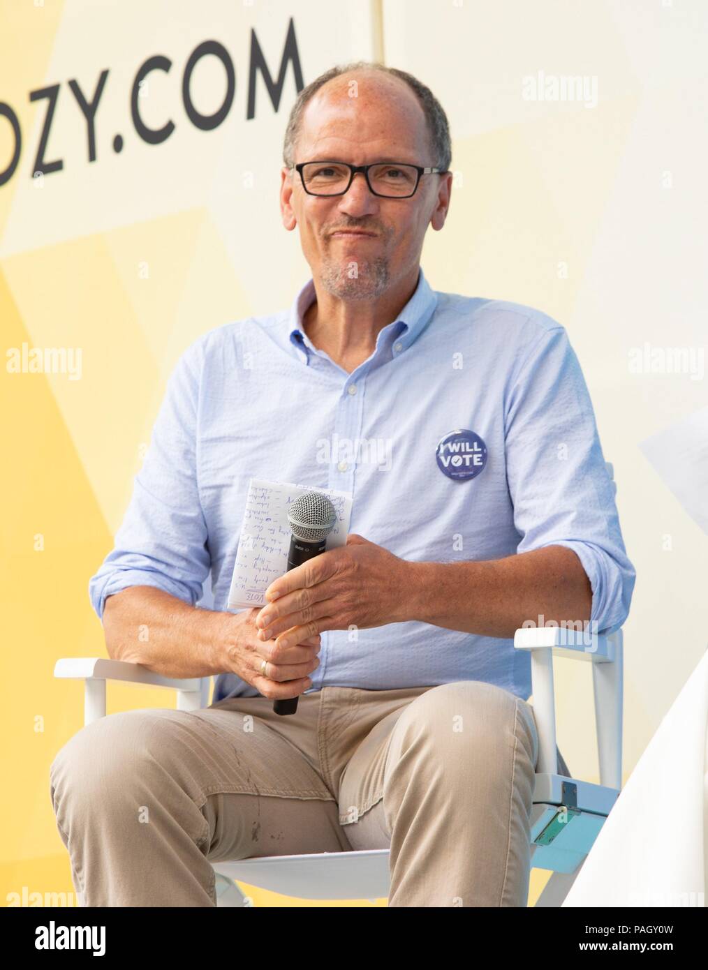 New York, NY, USA. 21st July, 2018. Tom Perez on stage for OZYFEST ...