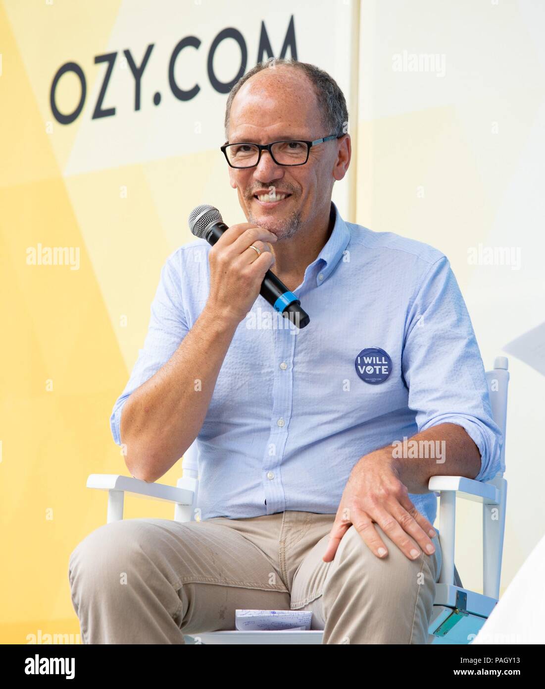New York, NY, USA. 21st July, 2018. Tom Perez on stage for OZYFEST ...