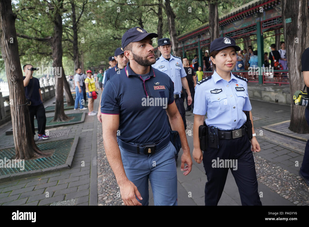 Beijing, China. 23rd July, 2018. Chinese and Italian police officers ...