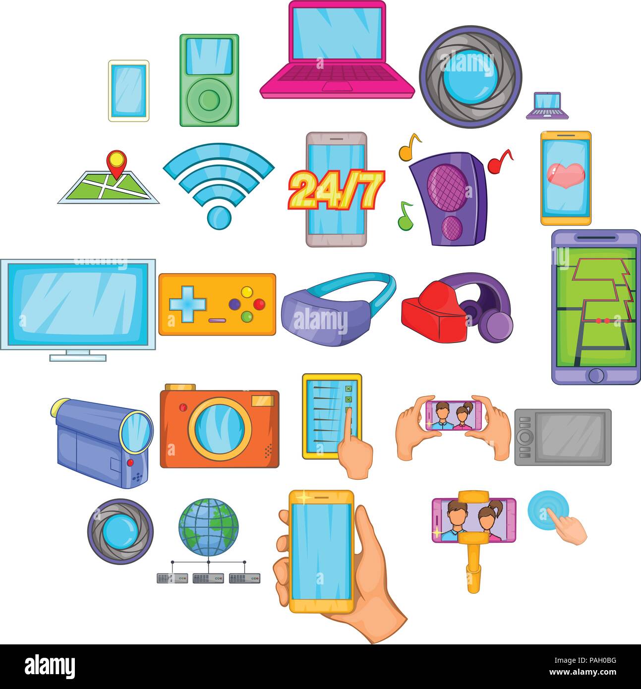 Capture memories icons set, cartoon style Stock Vector Image & Art - Alamy