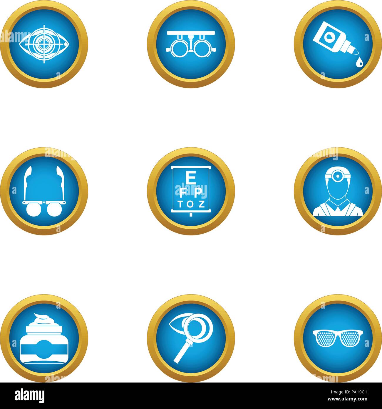 Correct vision icons set, flat style Stock Vector Image & Art - Alamy