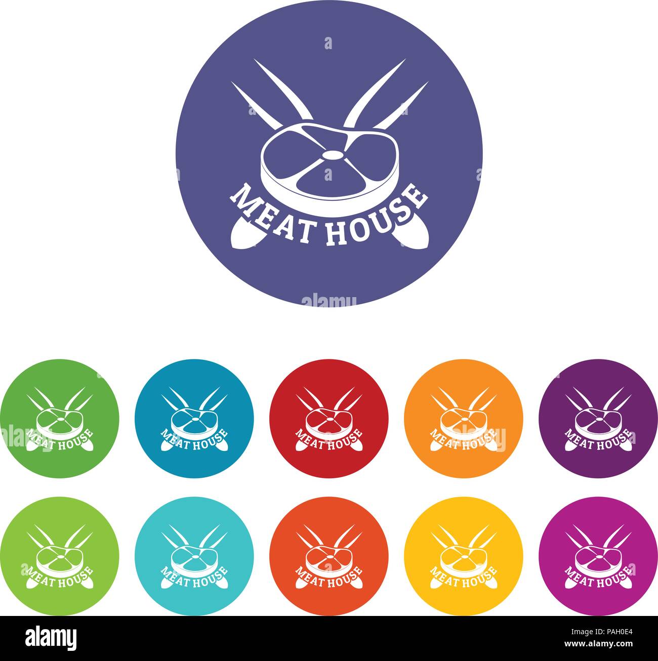 Meat house icons set vector color Stock Vector Image & Art - Alamy
