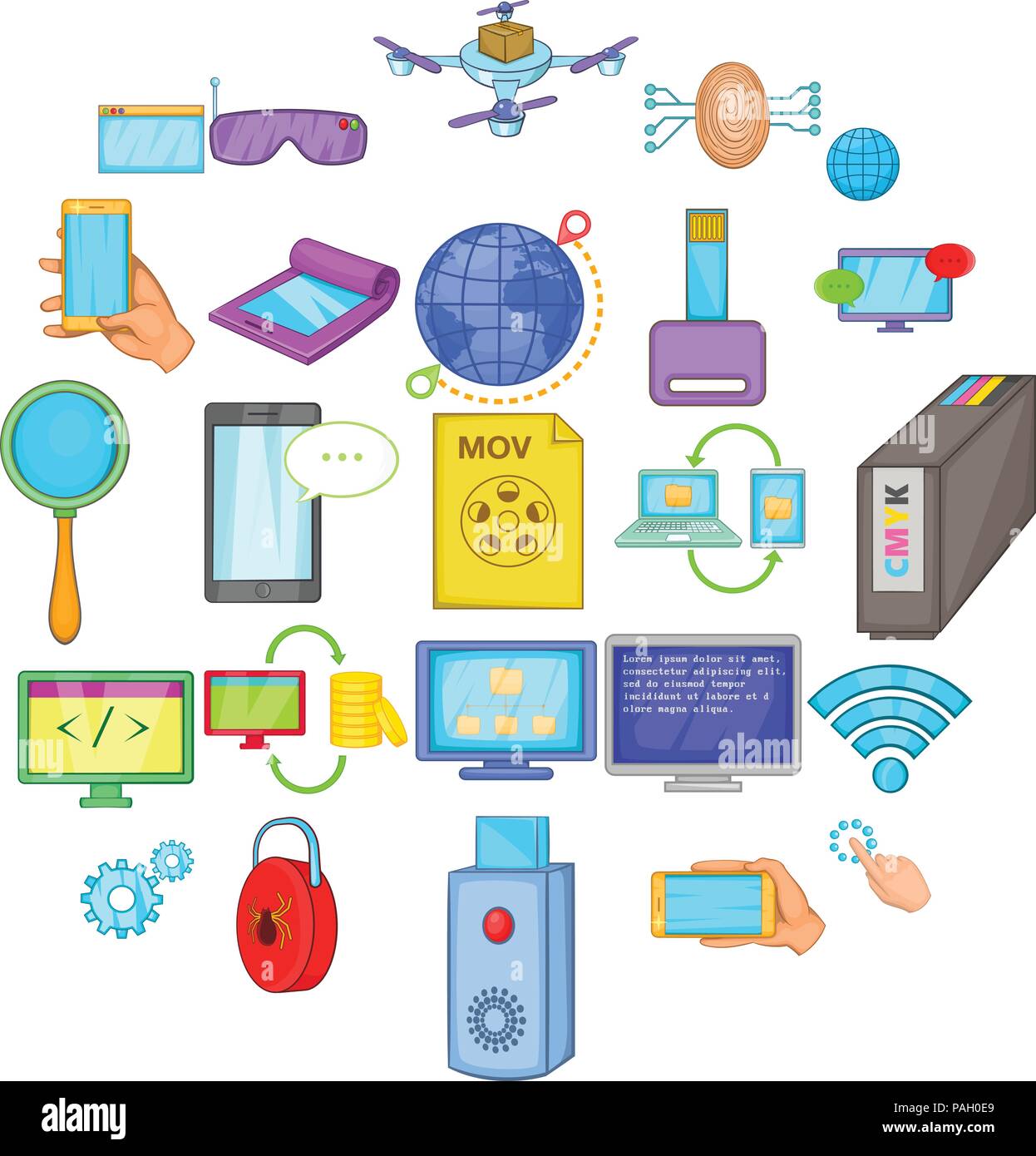 Compact device icons set, cartoon style Stock Vector Image & Art - Alamy