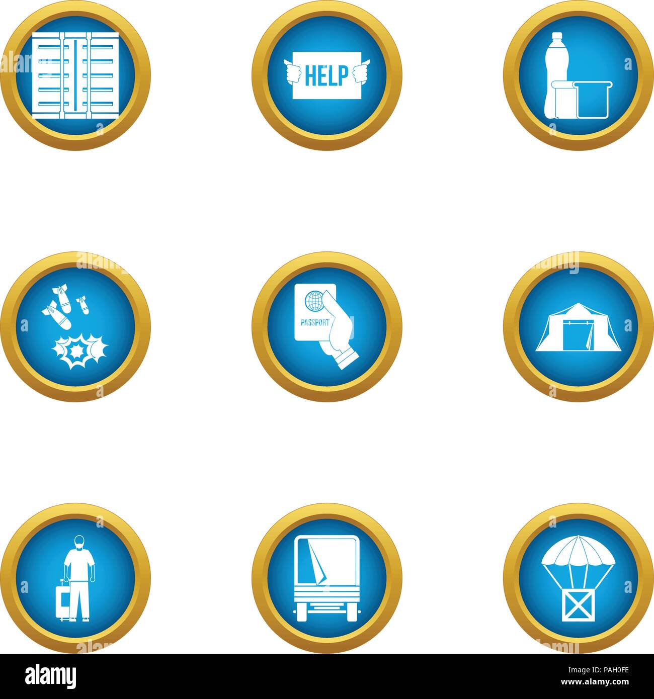 Helping hand icons set, flat style Stock Vector Image & Art - Alamy