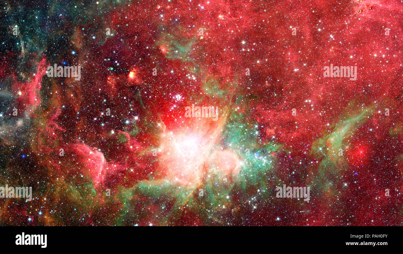Stars, dust and gas nebula in a far galaxy. Elements of this image ...
