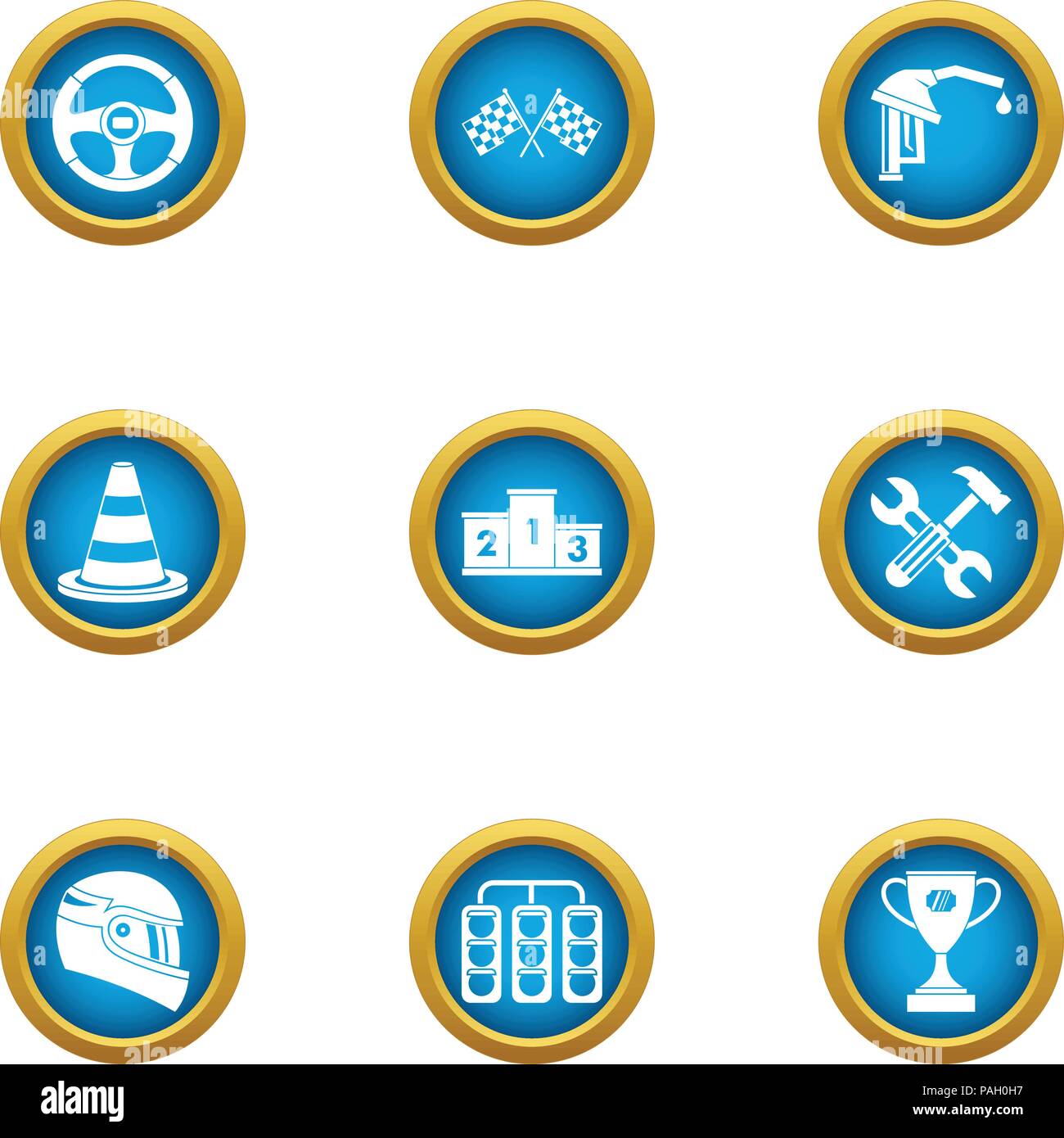 Master driver icons set, flat style Stock Vector Image & Art - Alamy