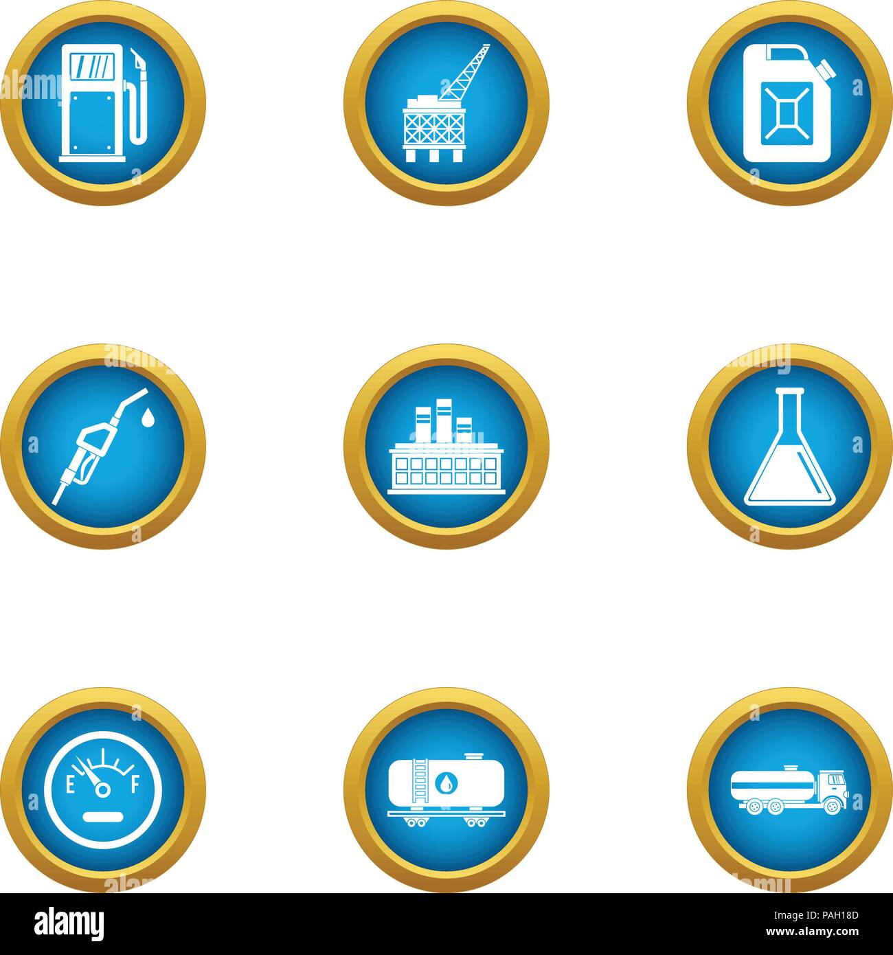 Petroleum icons set, flat style Stock Vector Image & Art - Alamy