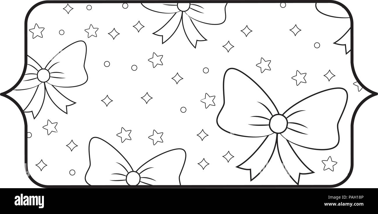 banner with Decorative bows and stars pattern over white background ...