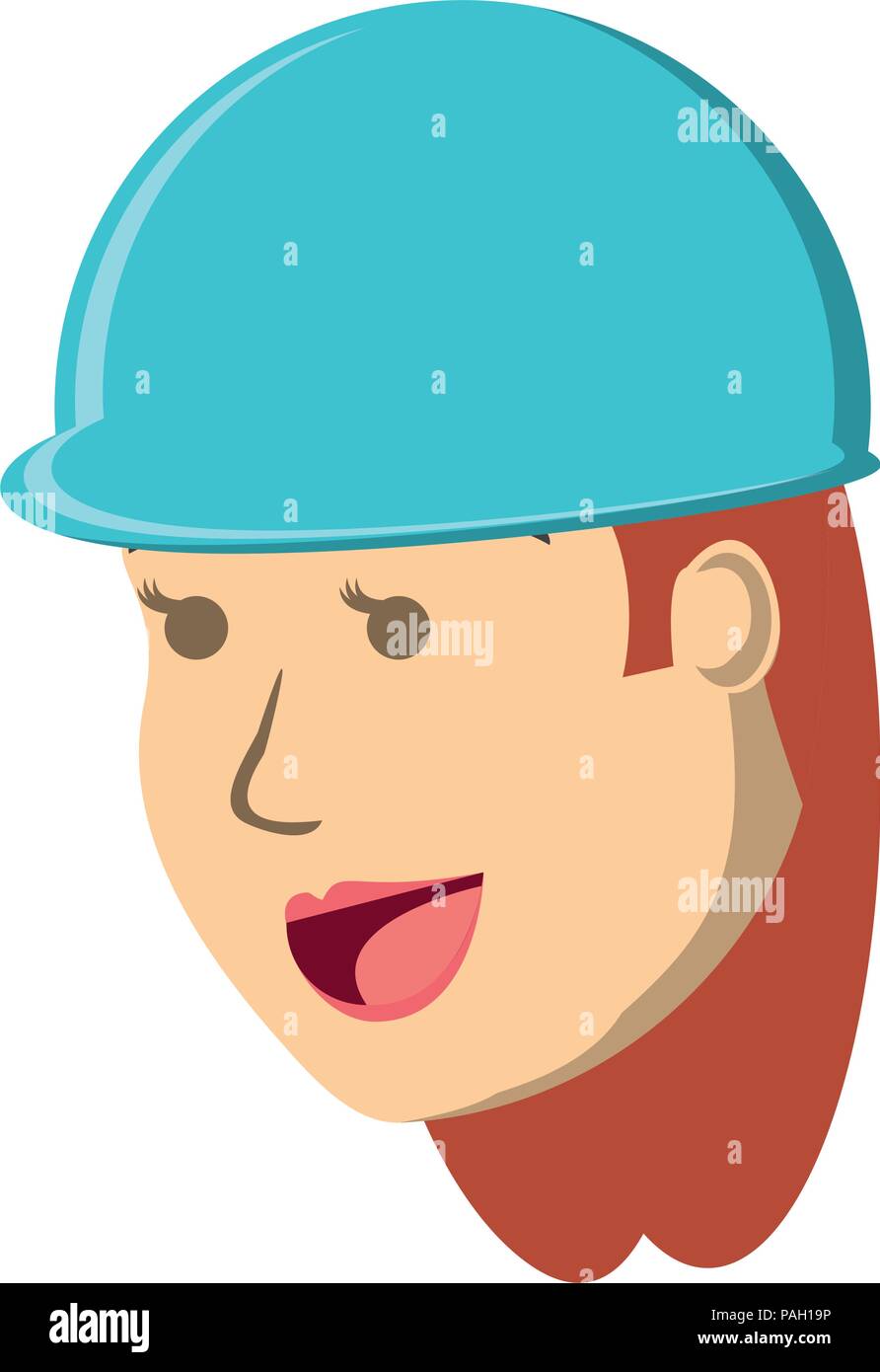 woman with safety helmet icon over white background, vector ...