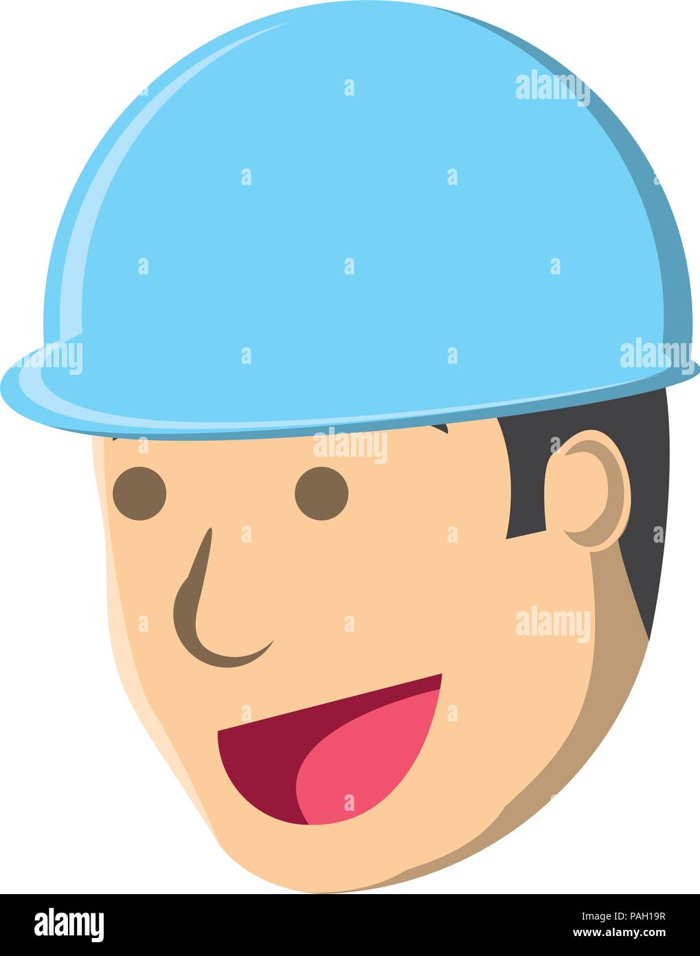 industrial security design with cartoon man with safety helmet icon ...