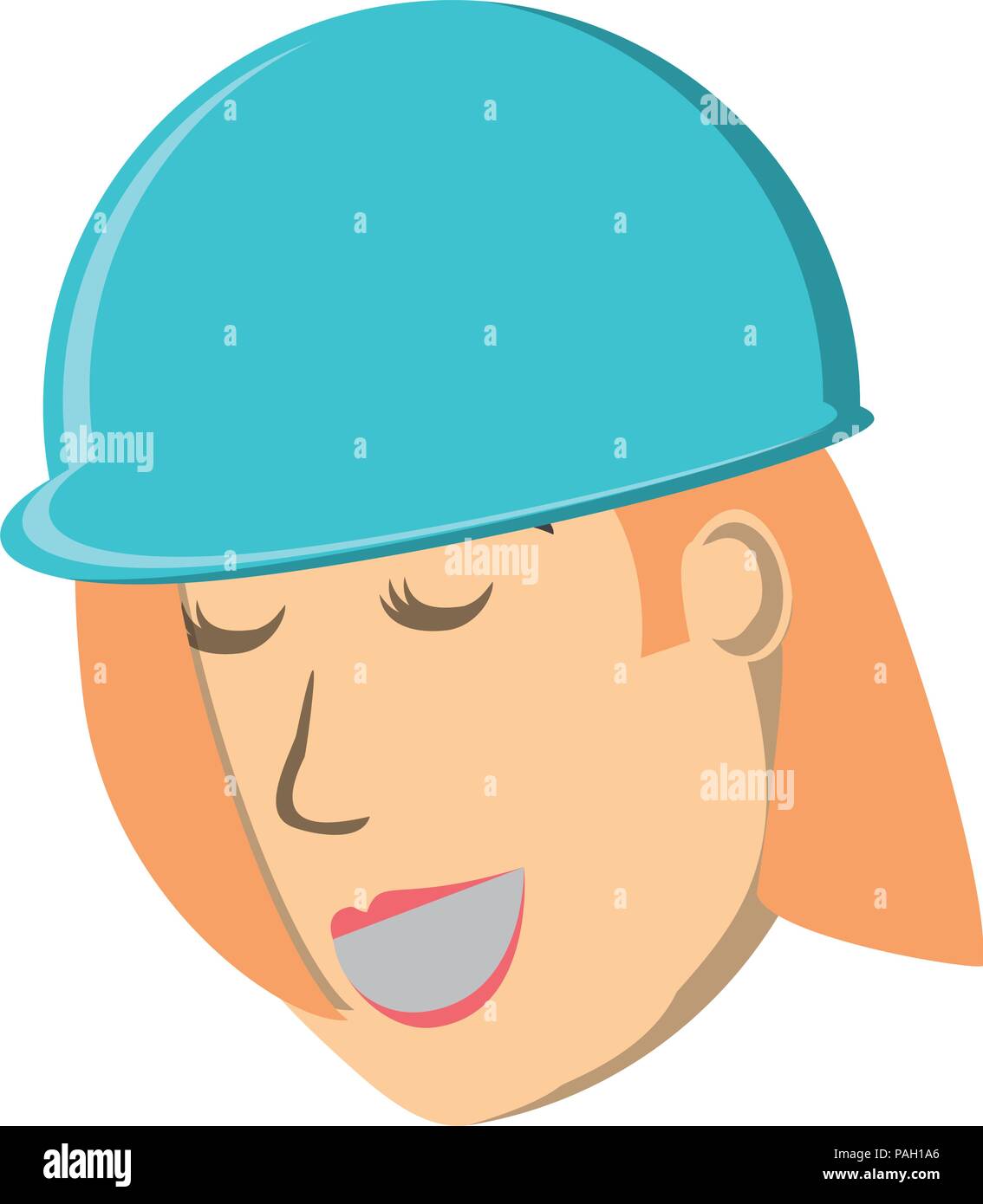 woman with safety helmet icon over white background, vector ...
