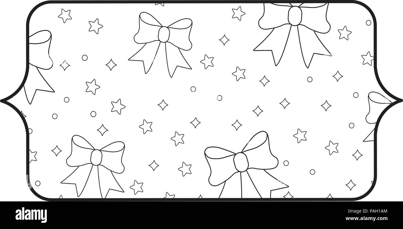 banner with bows and stars pattern over white background, vector ...