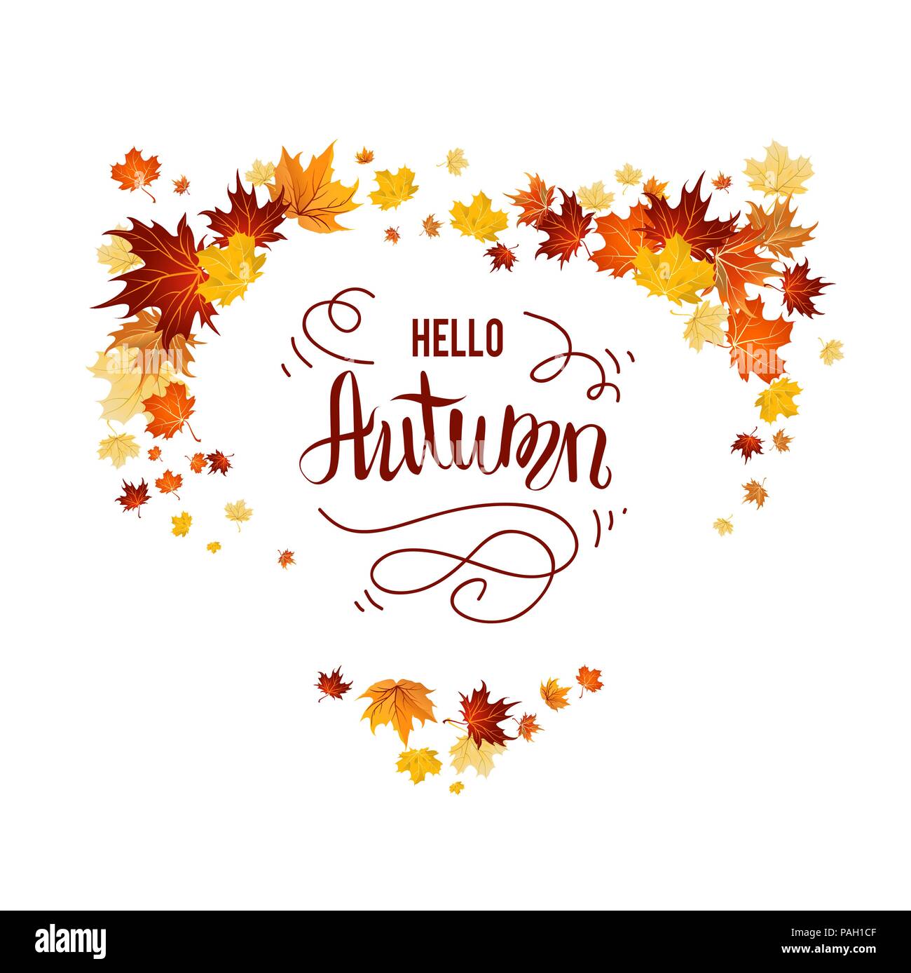 Vector autumn background leaves Cut Out Stock Images & Pictures - Alamy
