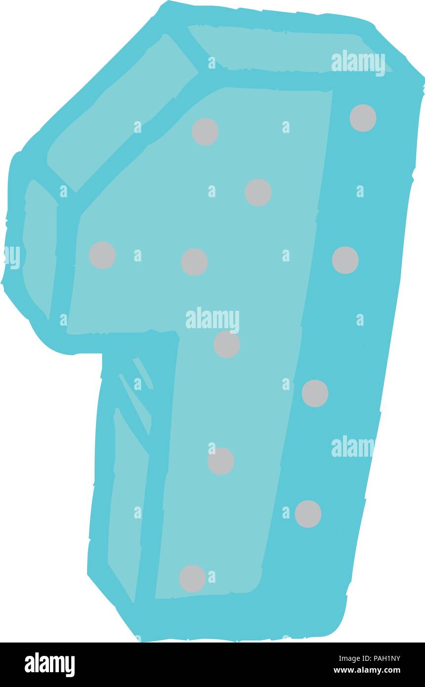 cute number one icon over white background, vector illustration Stock ...