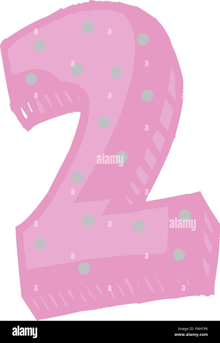 cute number two icon over white background, vector illustration Stock ...