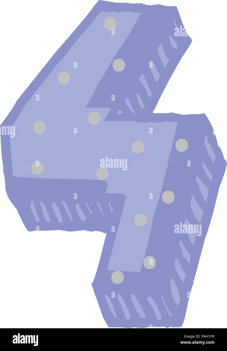 cute number four icon over white background, vector illustration Stock ...