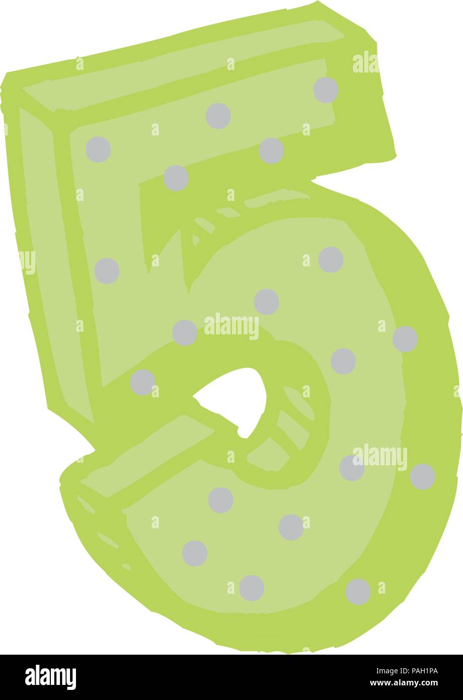 cute number five over white background, vector illustration Stock ...