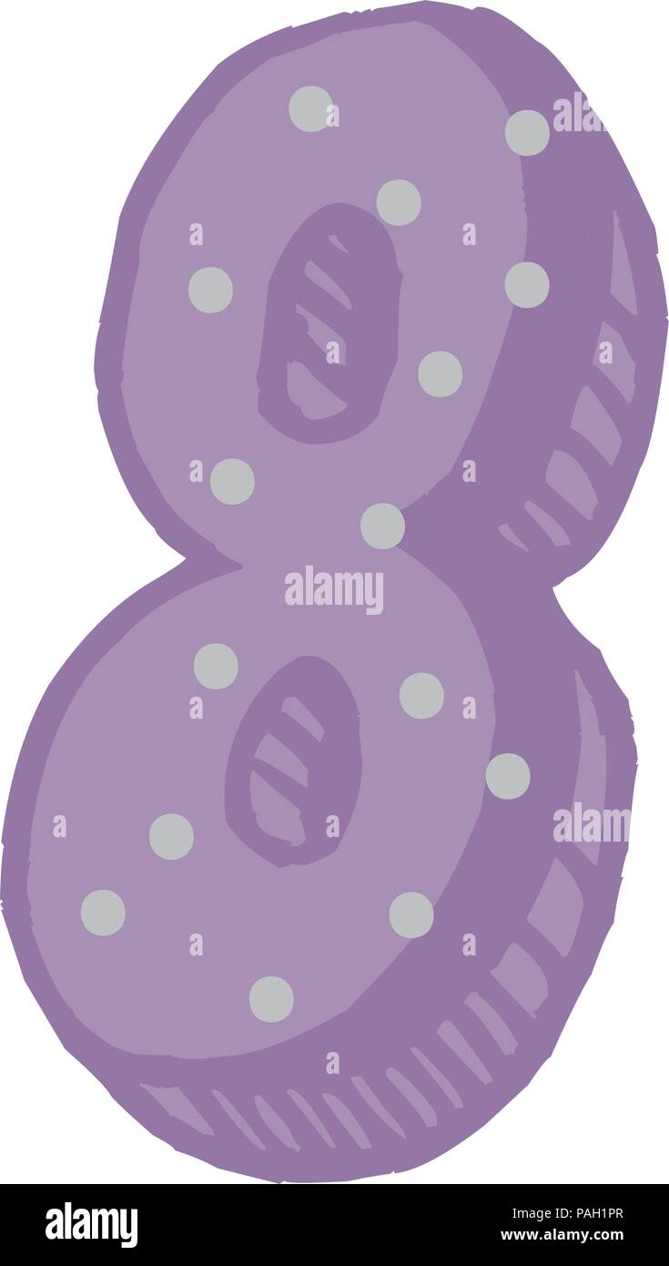 cute number eight over white background, vector illustration Stock ...