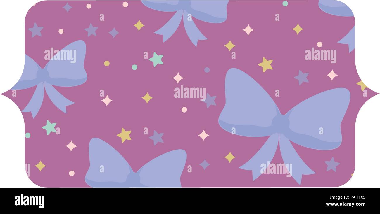 banner with Decorative bows and stars pattern over white background ...