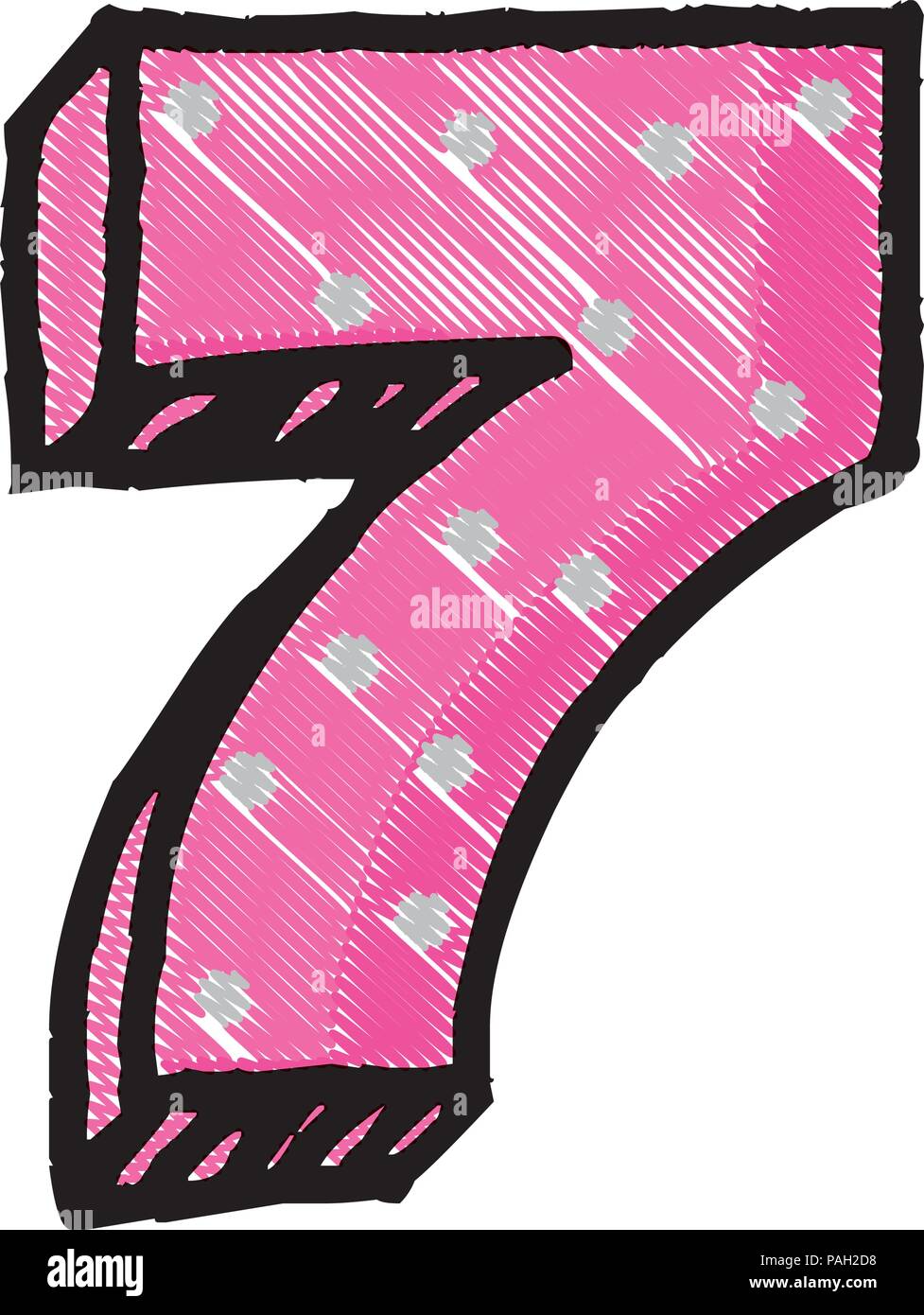 cute number seven icon over white background, vector illustration Stock ...