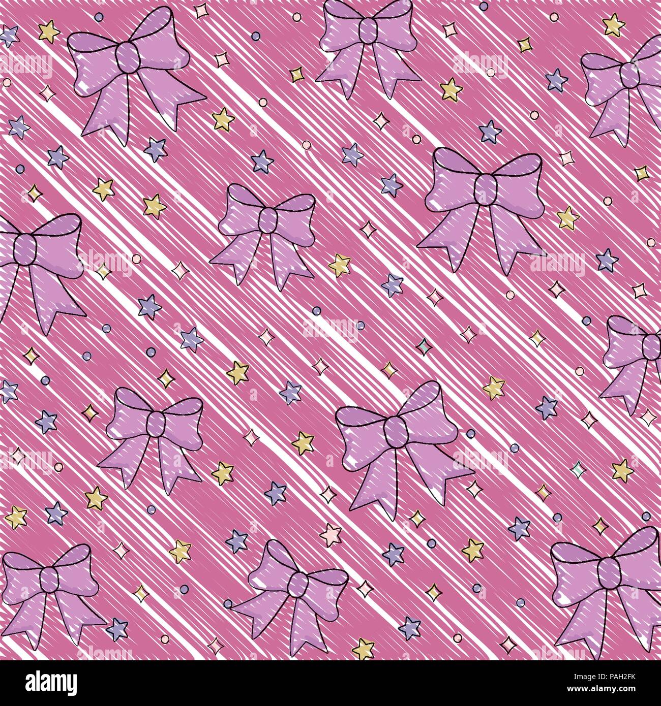 background of bows and stars pattern, vector illustration Stock Vector ...