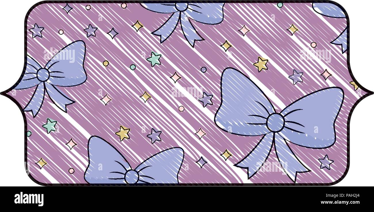 banner with Decorative bows and stars pattern over white background ...