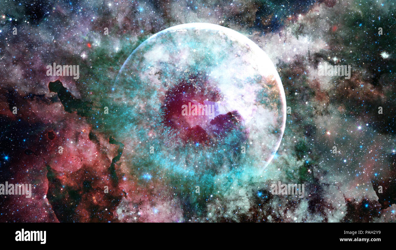 Earth and galaxies in space. Elements of this image furnished by NASA ...