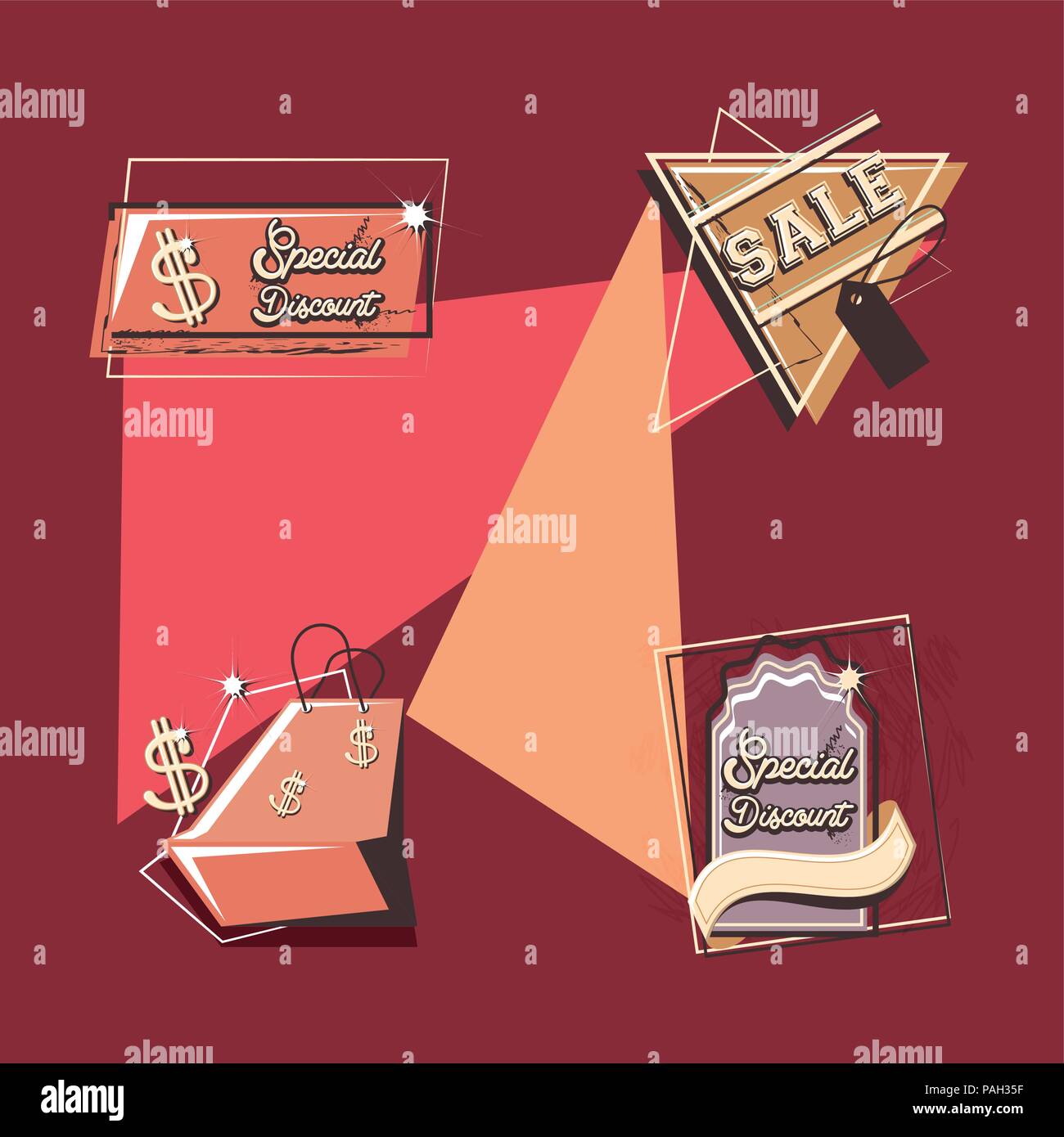 labels vintage sale special discount money retro style vector ...