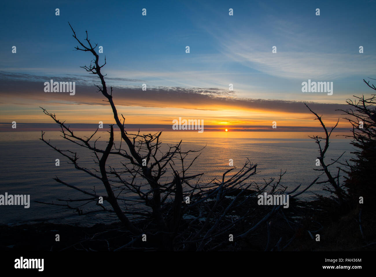 Newfoundland coastal sunset Stock Photo - Alamy