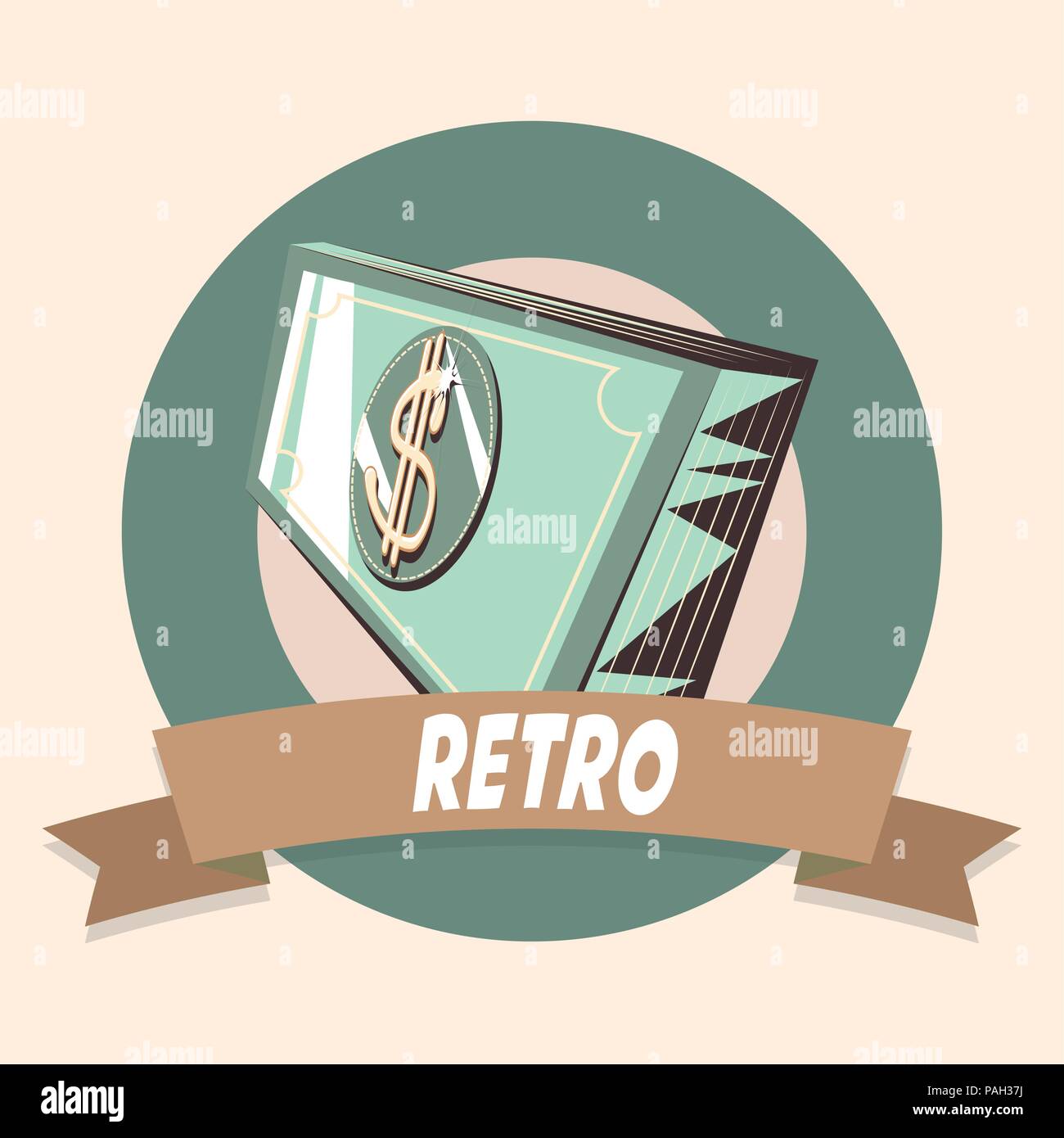 bank banknote money retro shopping vintage label vector illustration ...