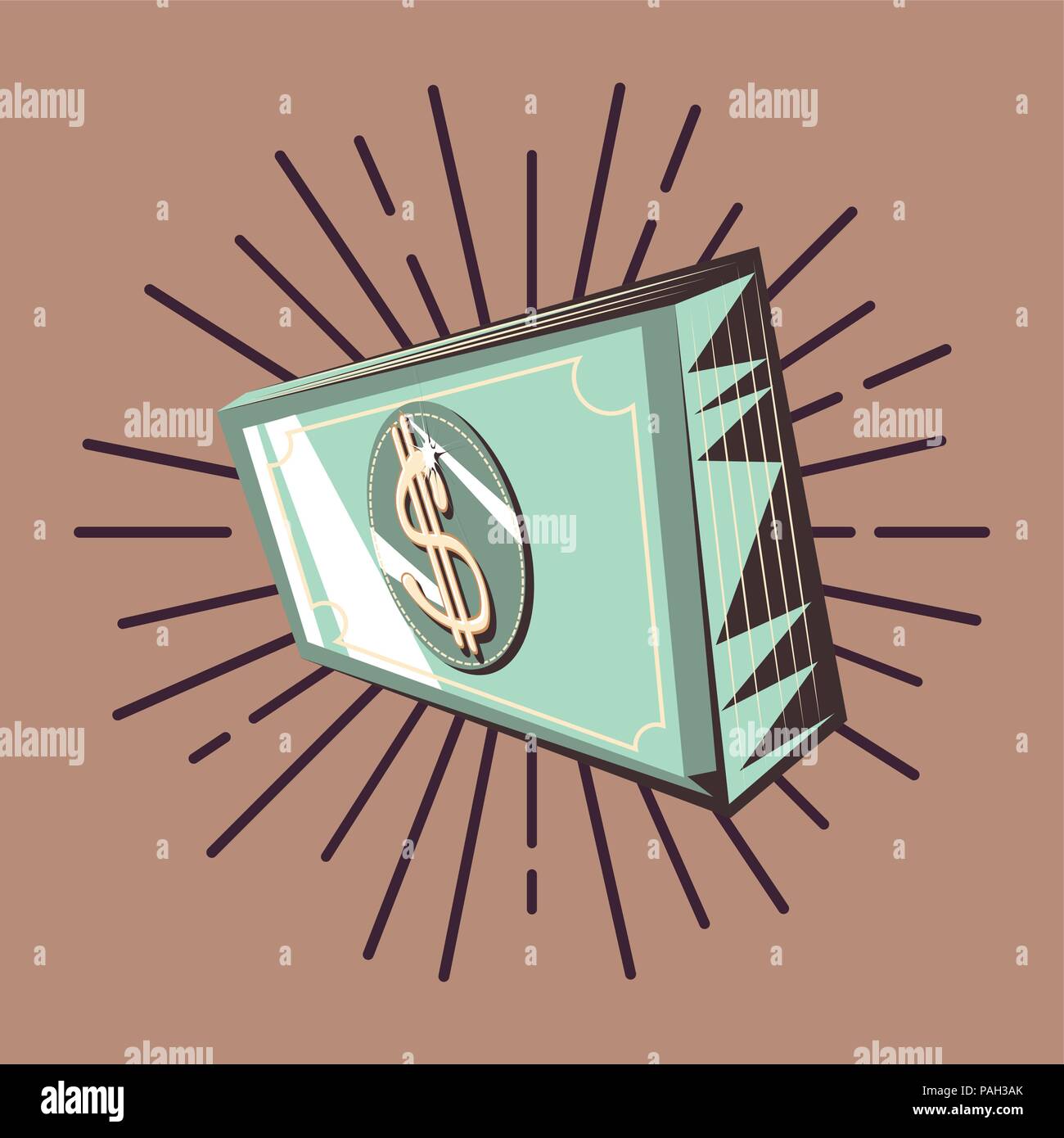 dollar banknote cash on vintage retro background vector illustration ...
