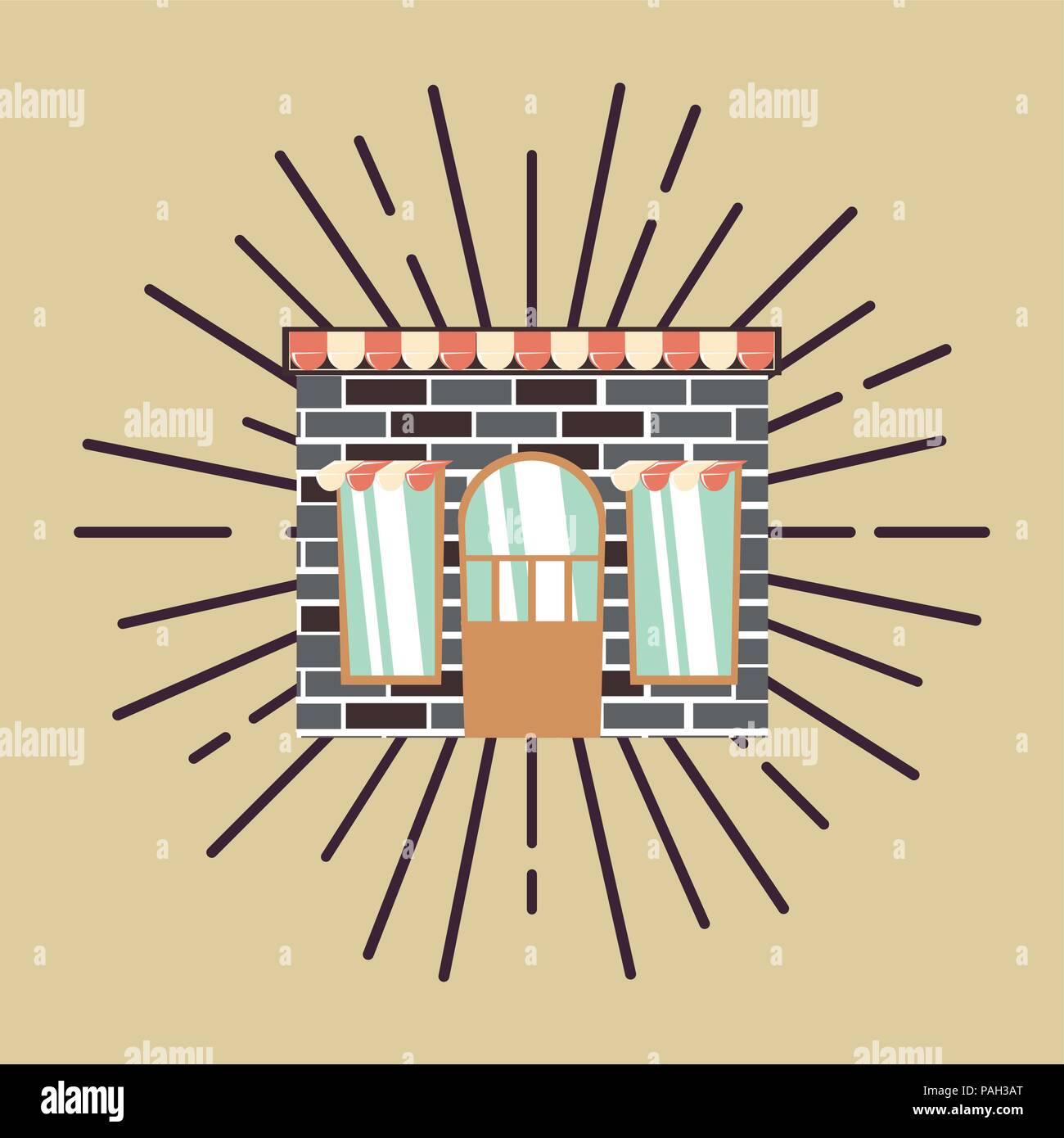 retro store brick wall on vintage background vector illustration Stock ...