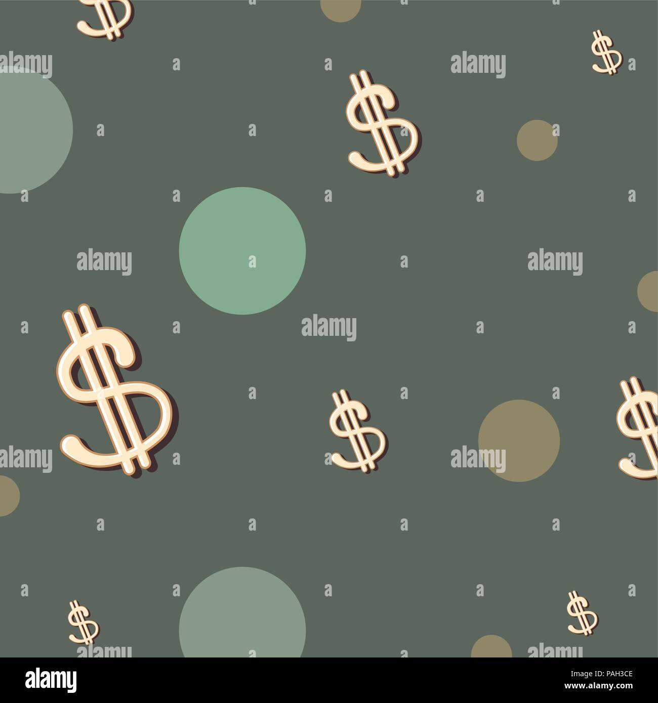 dollar currency symbol polka dots retro pattern vector illustration ...