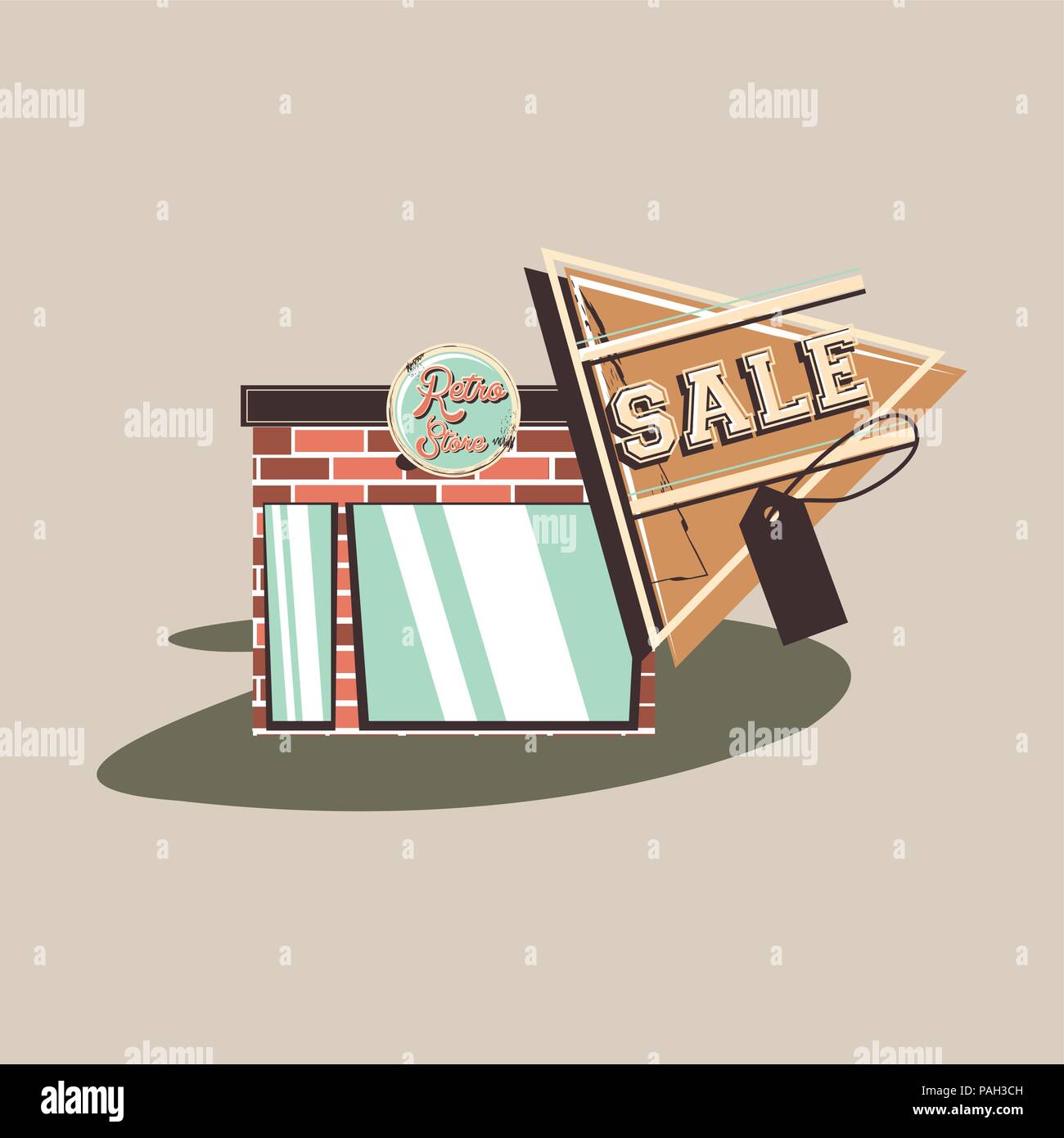 retro store shopping sale tag price vintage design vector illustration ...