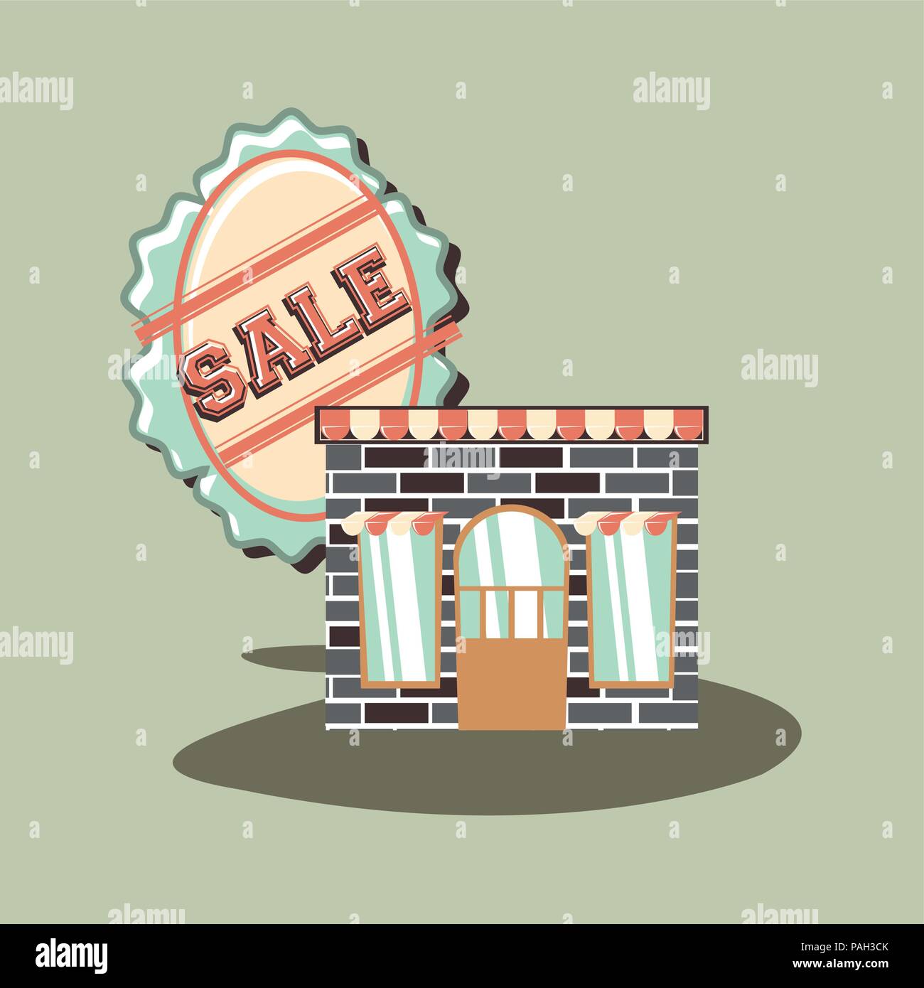 retro shopping store sale label vintage design vector illustration ...