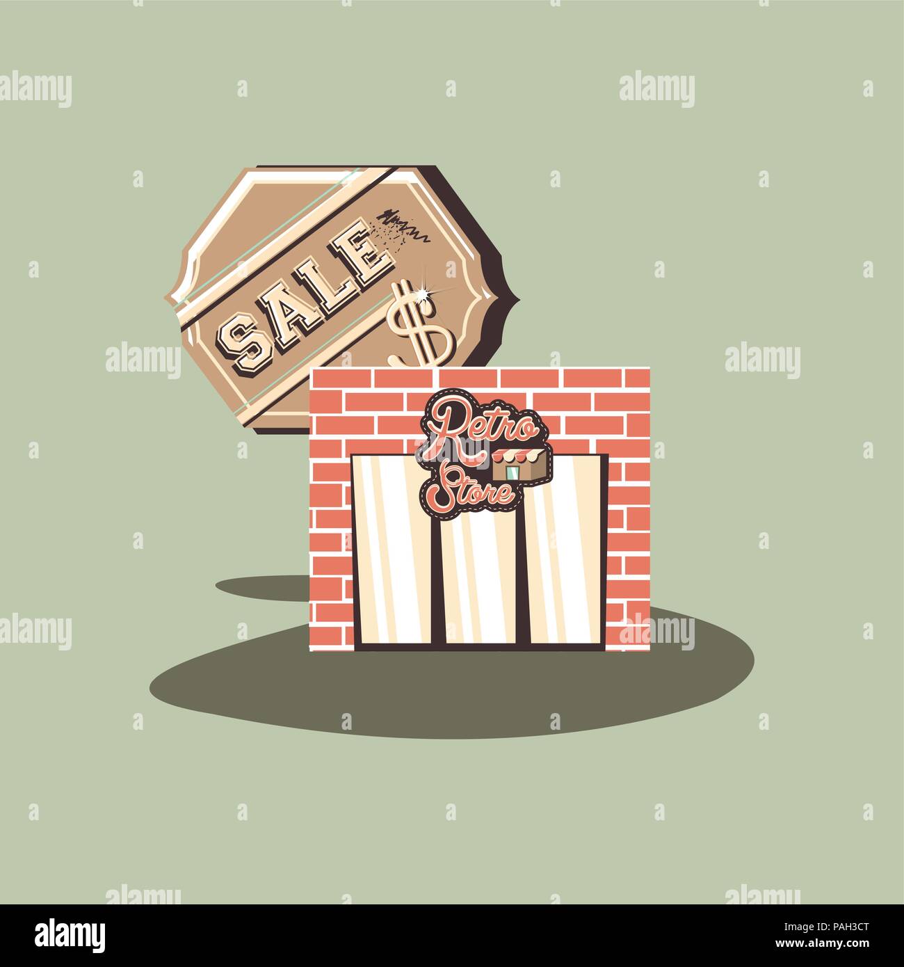 retro shopping store sale money promotion vector illustration Stock ...