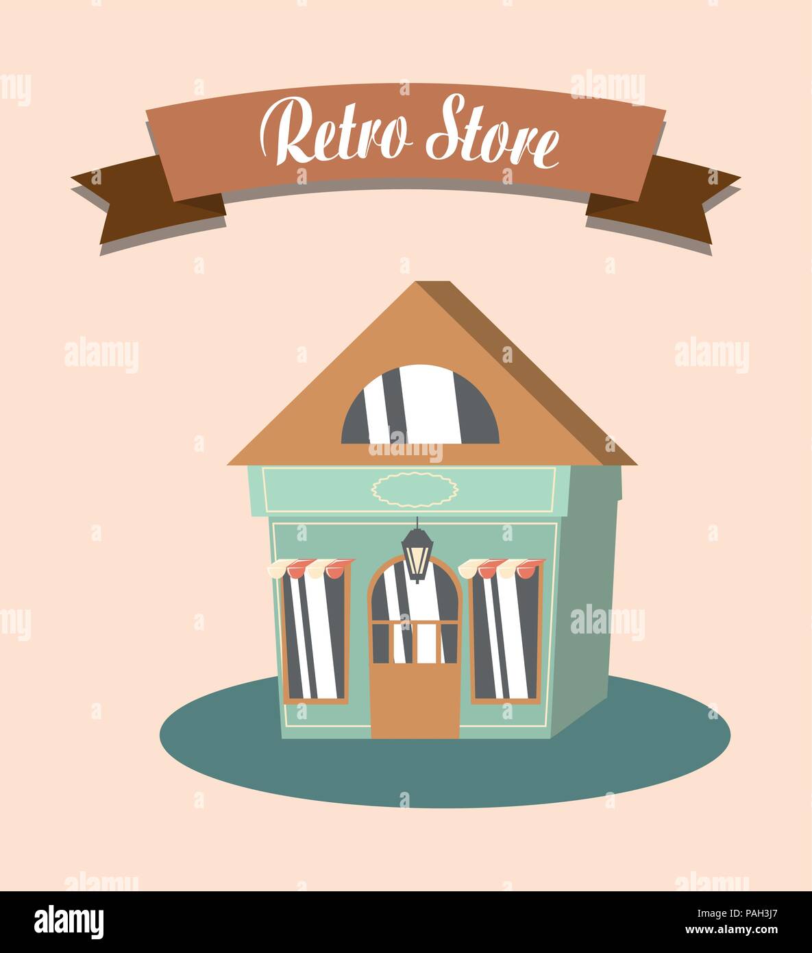 retro store shopping facade commerce vector illustration Stock Vector ...