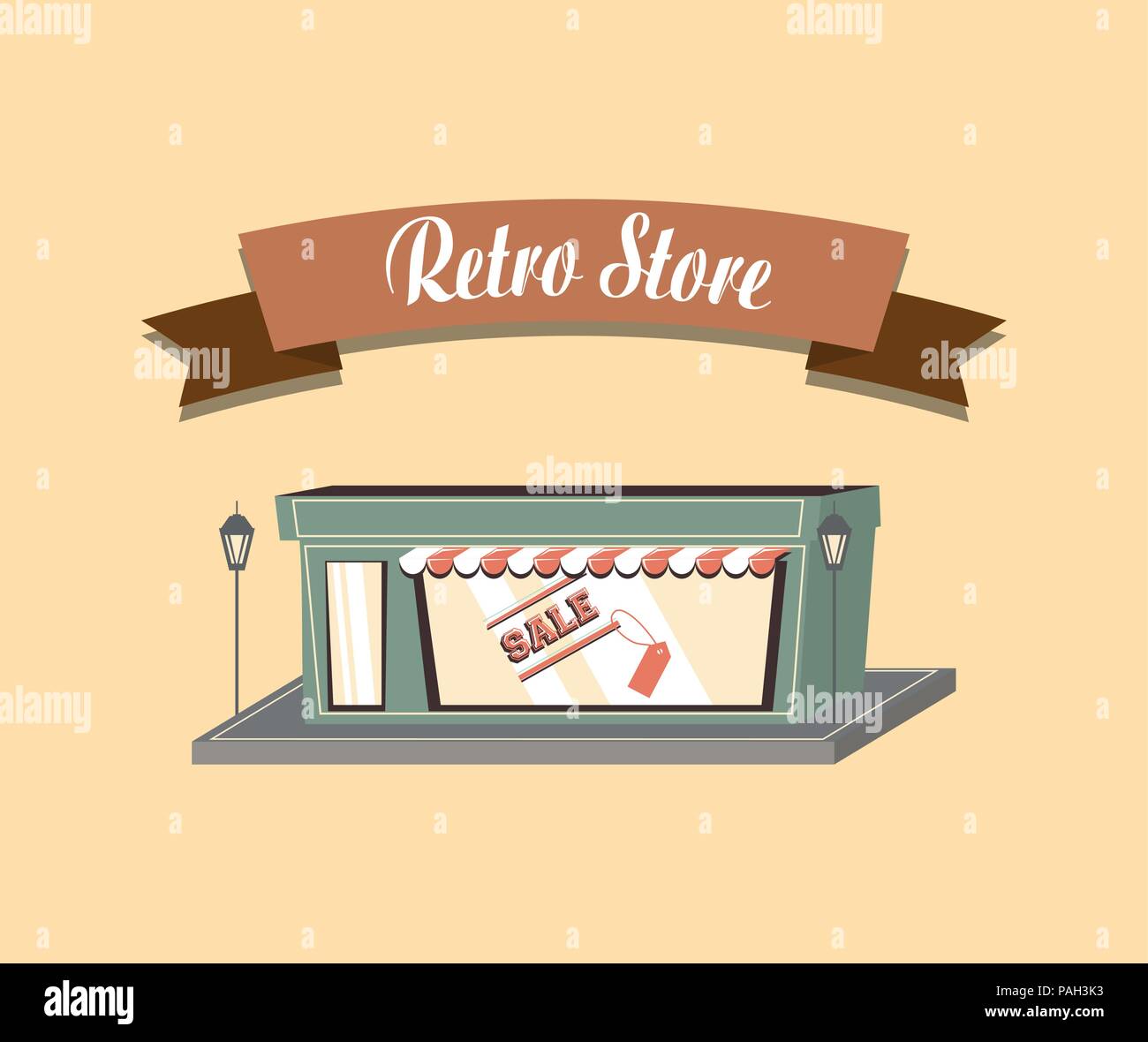 retro store shopping sale tag price vintage emblem vector illustration ...