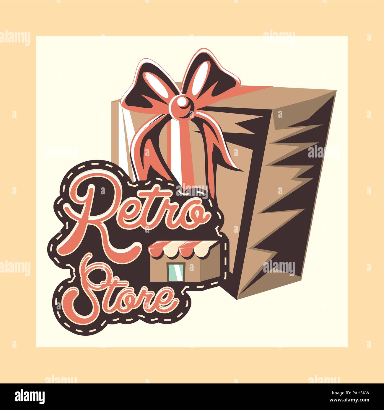 retro store shopping gift vintage style vector illustration Stock ...