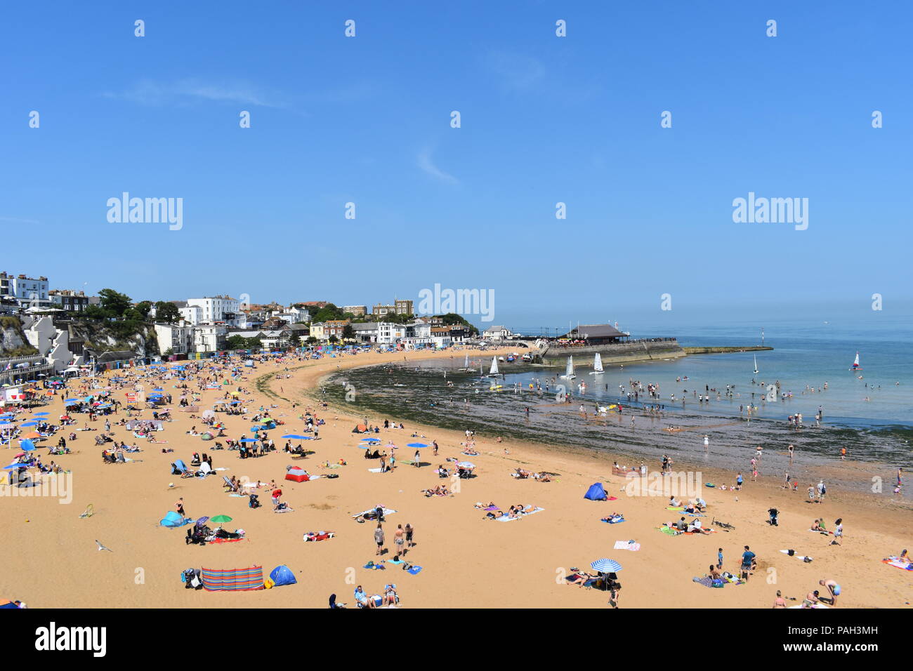 British seaside in summer. Broadstairs, Kent, July, 2018 Stock Photo ...