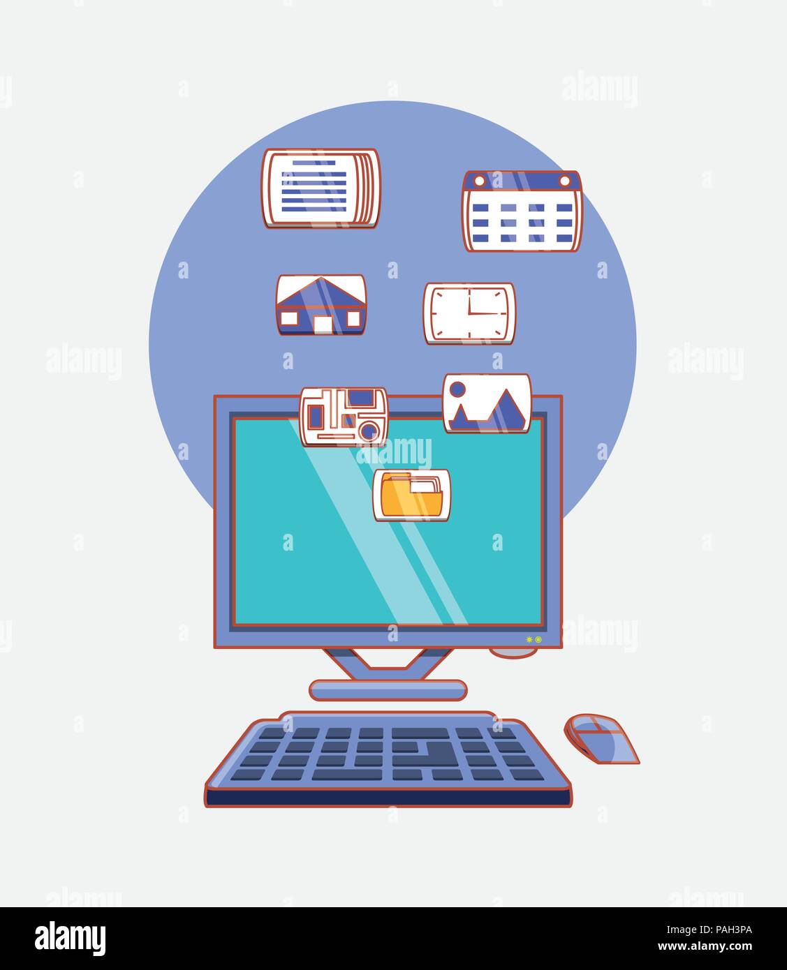 computer technology social media network internet vector illustration ...