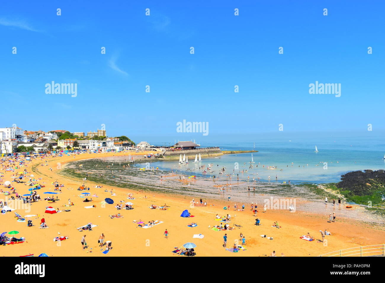 British seaside in summer. Broadstairs, Kent, July, 2018 Stock Photo ...
